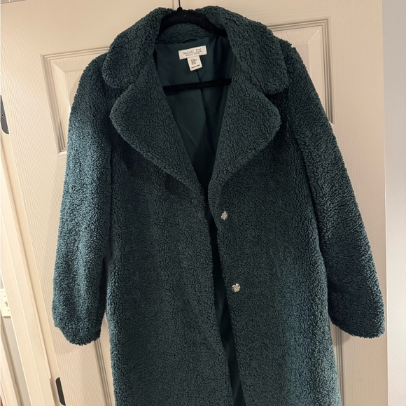 Rachel Zoe | Jackets & Coats | Rachel Zoe Green Sherpa Long Coat | Poshmark